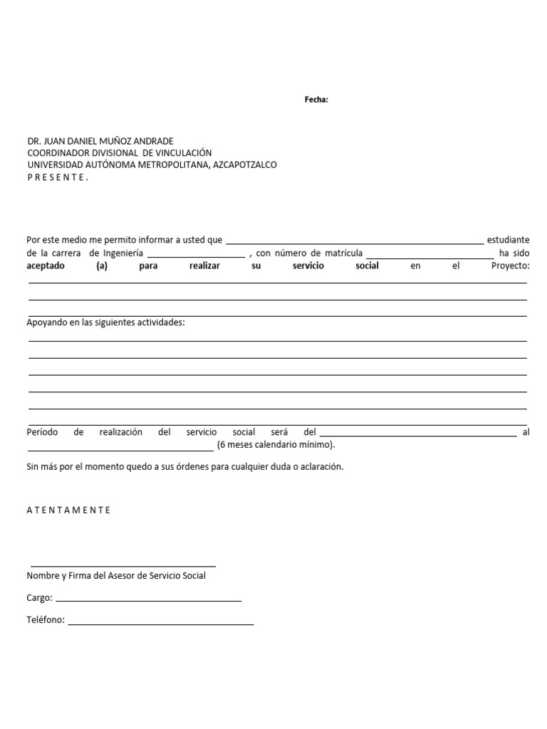 Machote Carta (1) | PDF