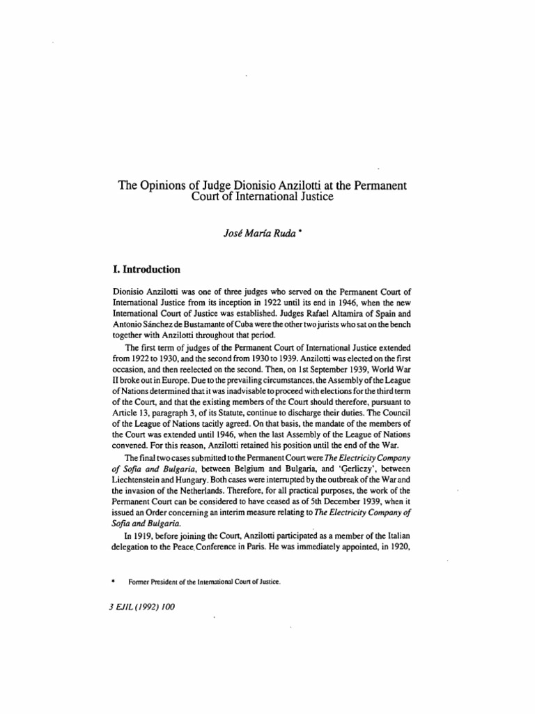 Judge Anzilotti's Influence on International Law | PDF | Treaty ...