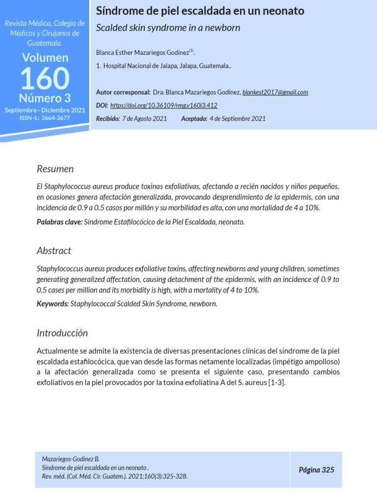Síndrome de Piel Escaldada en Neonatos | PDF | Staphylococcus Aureus ...
