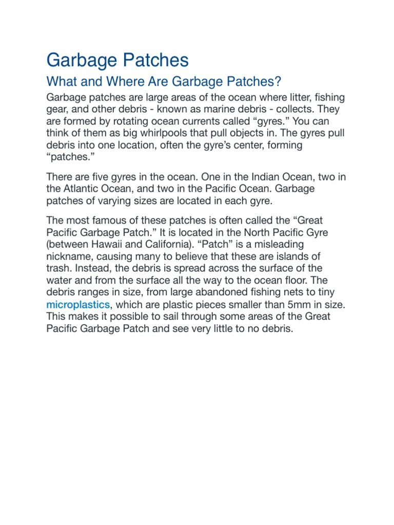 Garbage Patches! | PDF