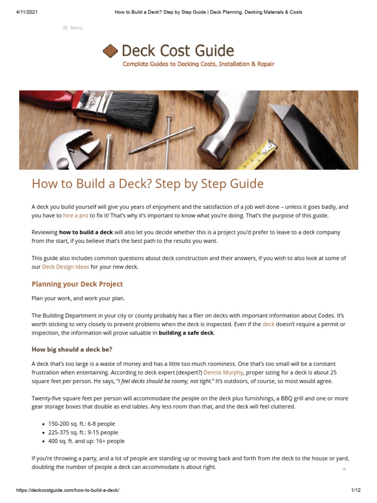 Build a Deck: Step-by-Step Guide | PDF