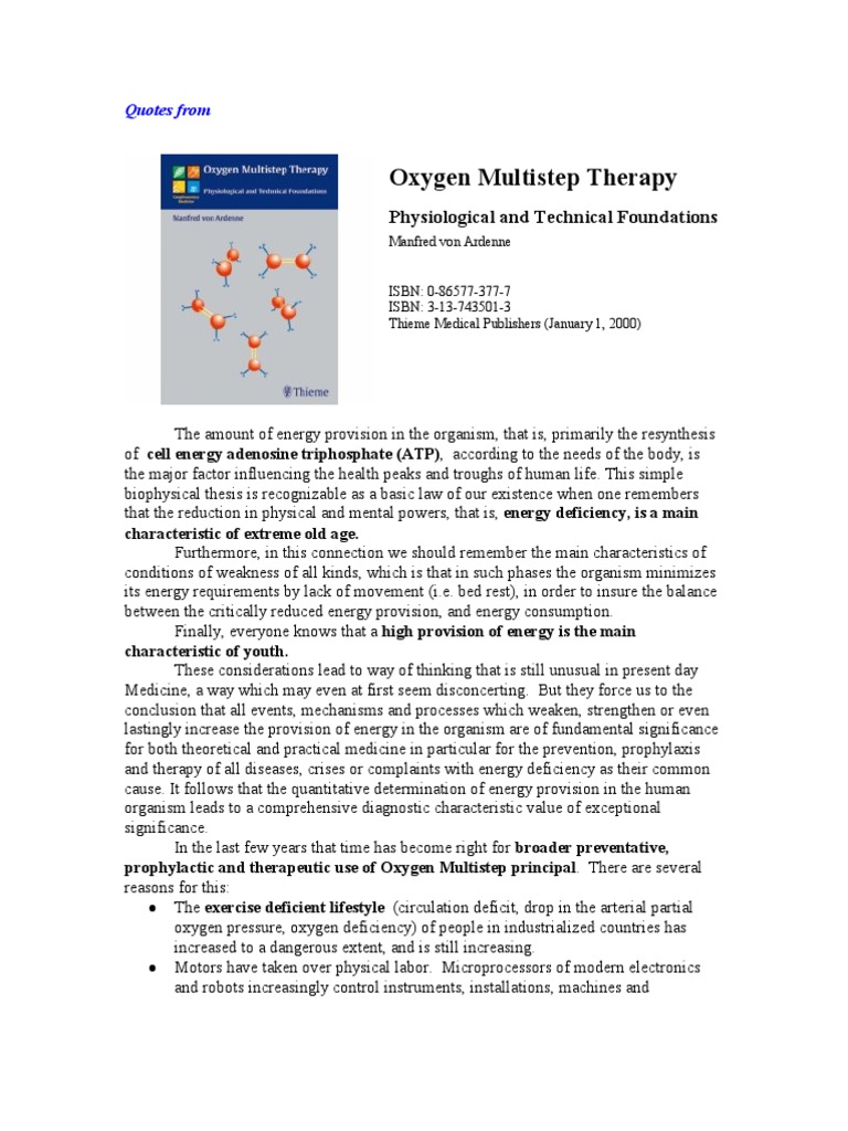 Oxygen Multistep Therapy Insights | PDF | Preventive Healthcare | Cancer