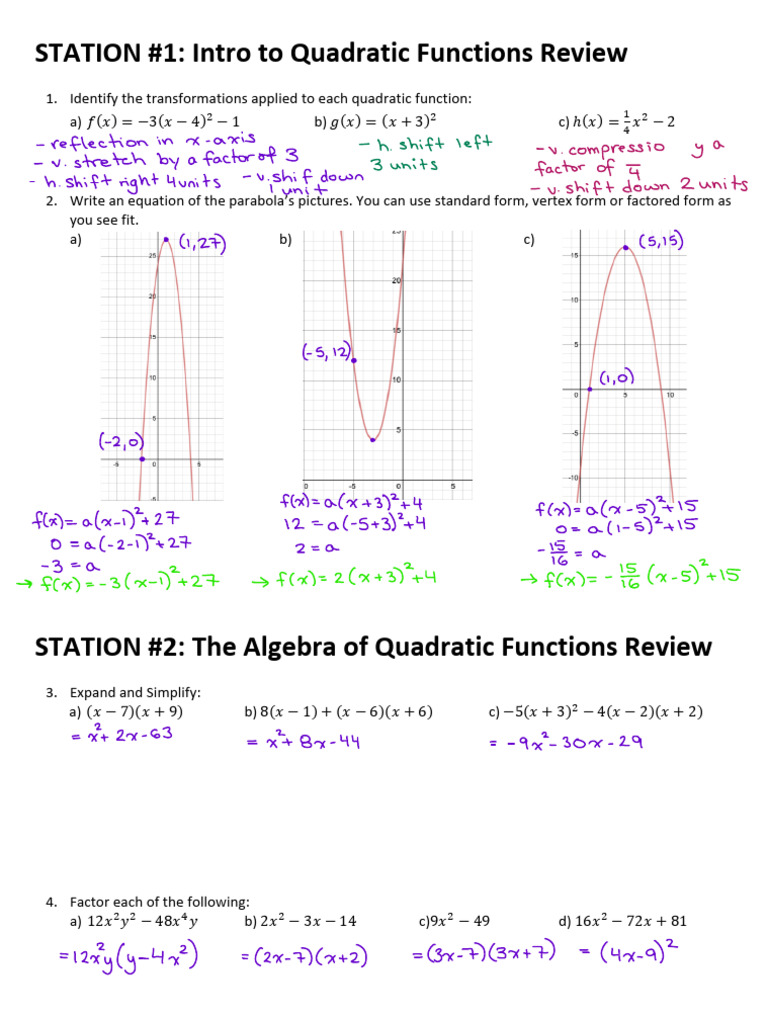 4 - MCF3MVNBN Culminating Review Solutions-5 | PDF | Mathematics | Algebra