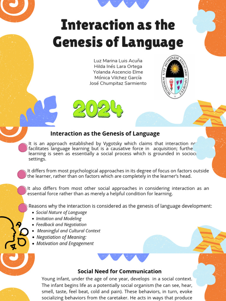 G1 Interaction As The Genesis of Language | PDF