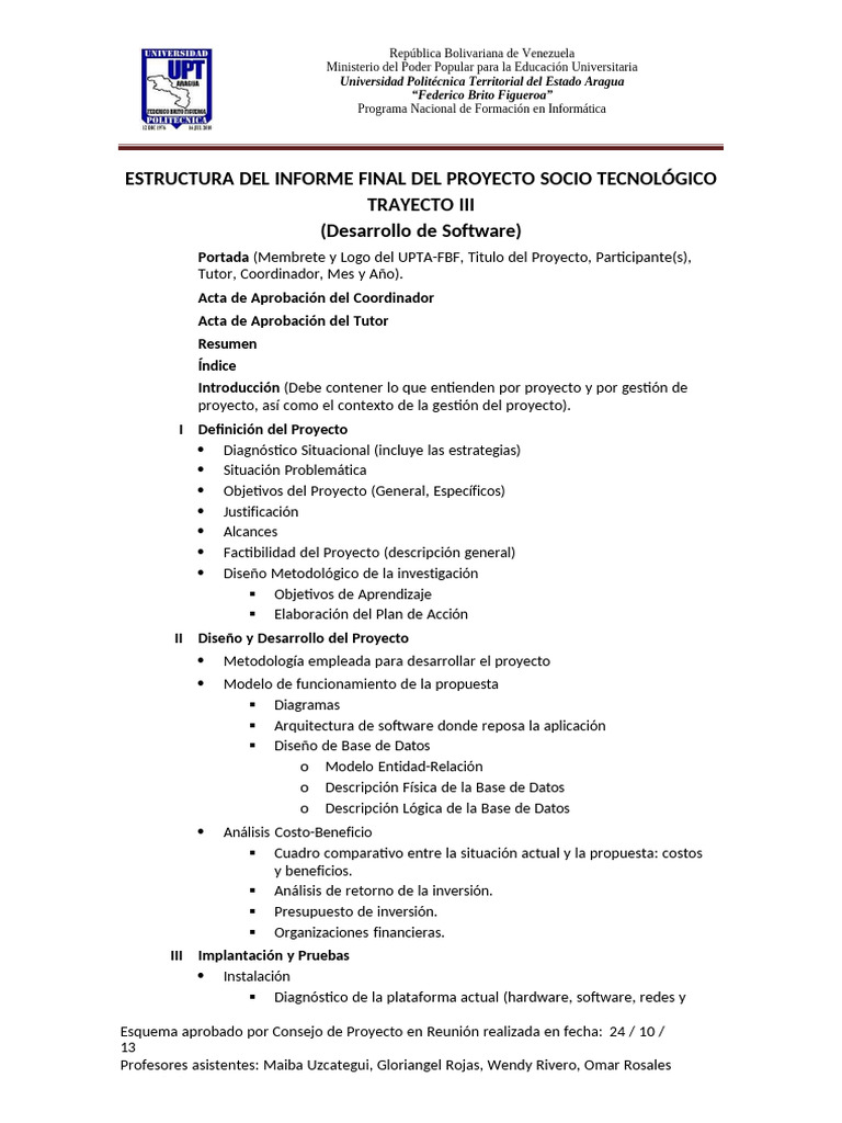 Estructura Del Informe Final Del Proyect | PDF | Software | Bases de datos