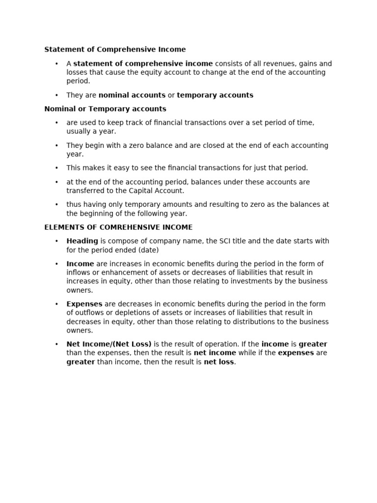 Understanding Comprehensive Income Statement | PDF