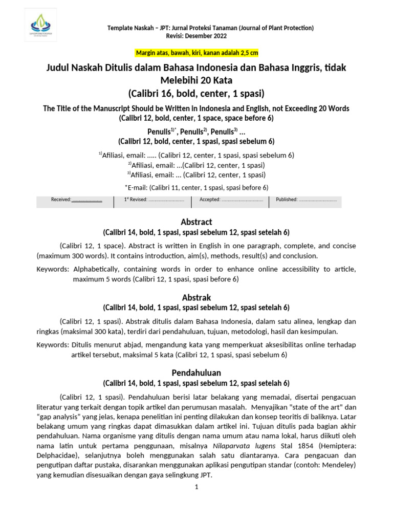 7 Template Naskah - Indonesia - Revisi 2022 - Rev | PDF