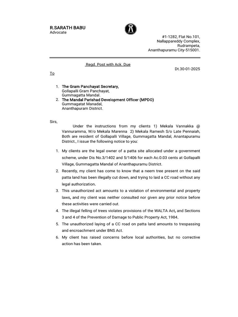 Notice To GP and MPDO | PDF | Justice | Crime & Violence