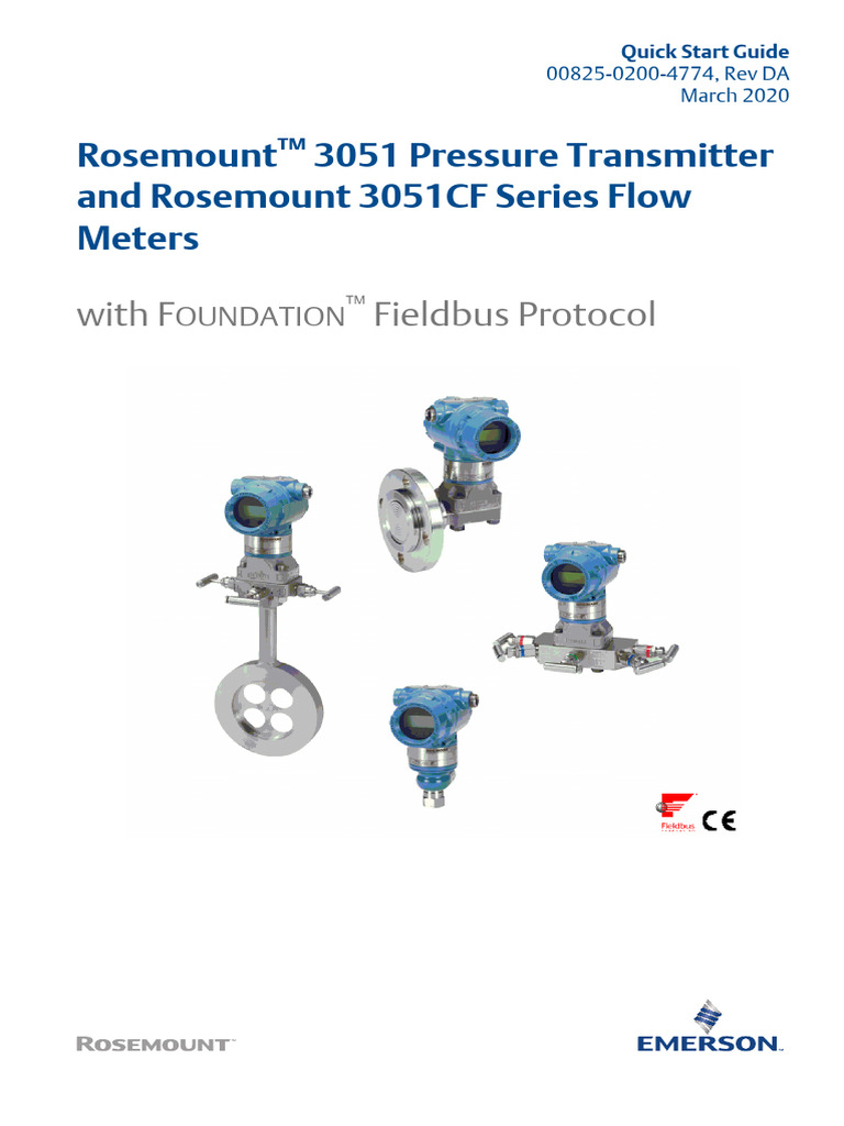 Quick Start Guide 3051 Pressure Transmitter 3051cf Series Flowmeter ...