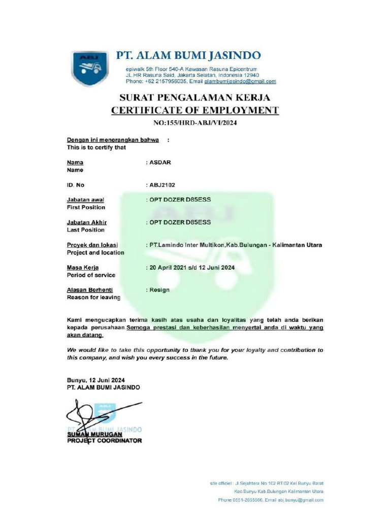 Pengalam Kerja | PDF