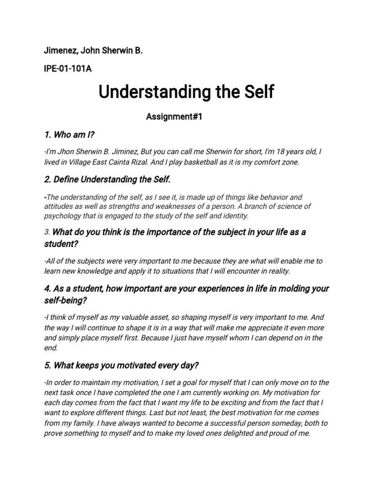 Assignment-No.-1-Understanding-the-Self-Jimenez (1) | PDF