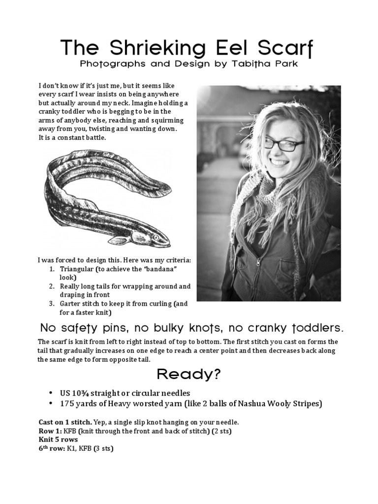 Shrieking Eel Scarf | PDF | Knitting | Handicrafts