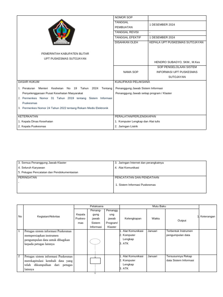 Sop Pengelolaan Sistem Informasi | PDF