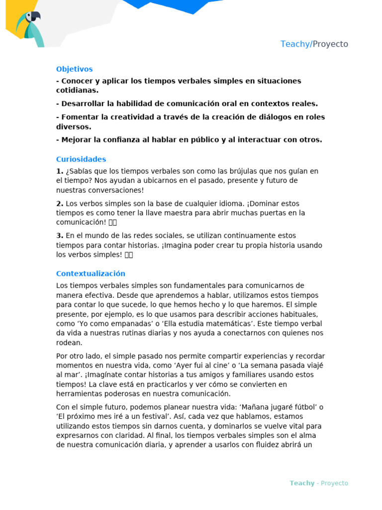 Actividad de Role-Play Sobre Situaciones Cotidianas | PDF ...