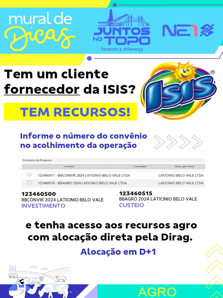 Mural de Dicas Agro - Convênio Isis | PDF