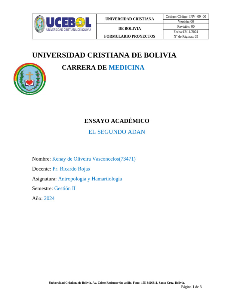 El Segundo Adán: Redención y Esperanza | PDF | Cristo (título) | Adán