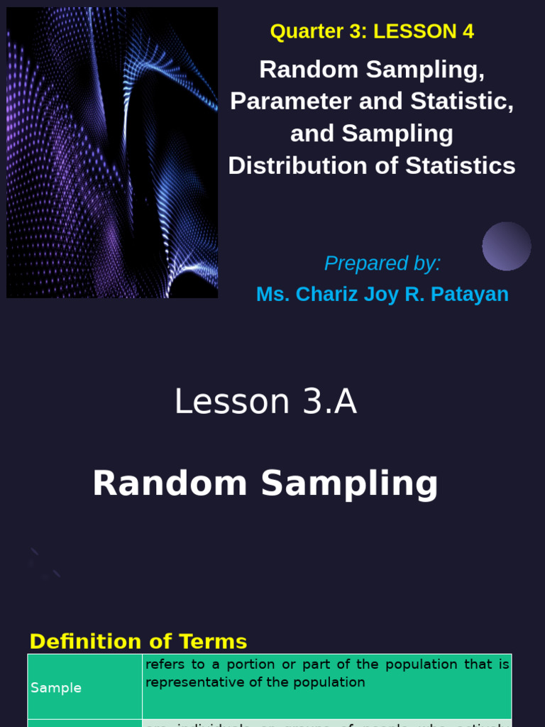 Q3-Statistics-Lesson4 | PDF | Sampling (Statistics) | Randomness