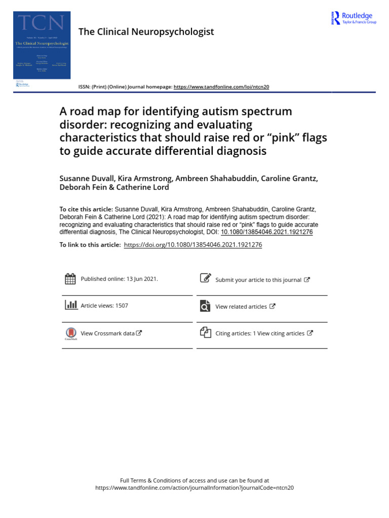 ASD-Pink-Flags-2021 | PDF | Autism | Medical Diagnosis