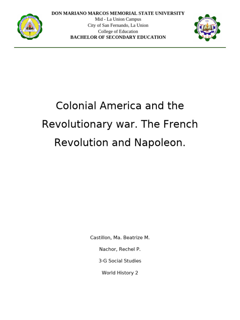 American and French Revolutions Overview | PDF | First French Empire ...