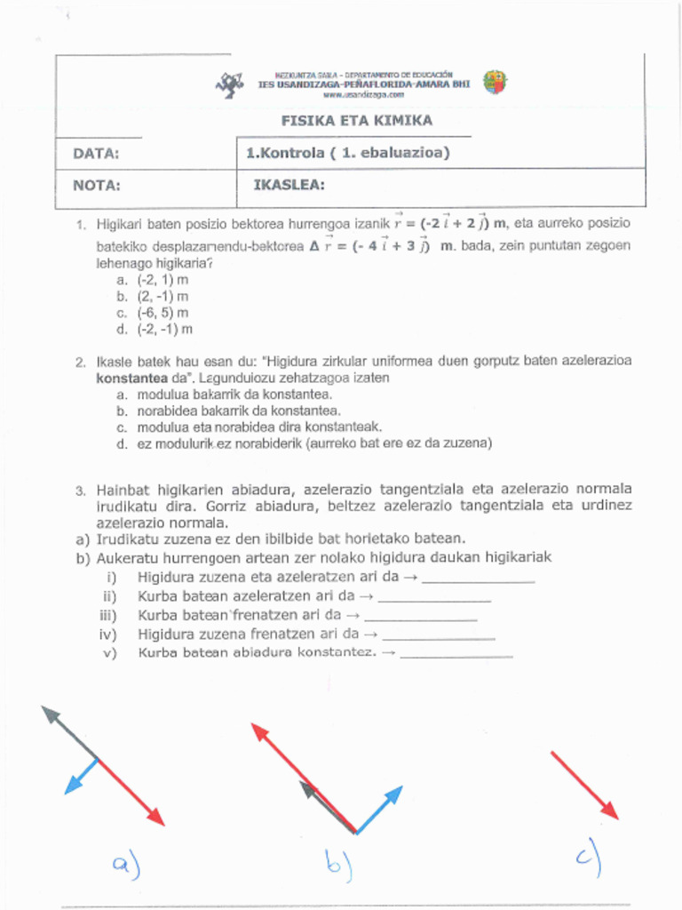1. Ebal 1. Kontrola 24-25 | PDF