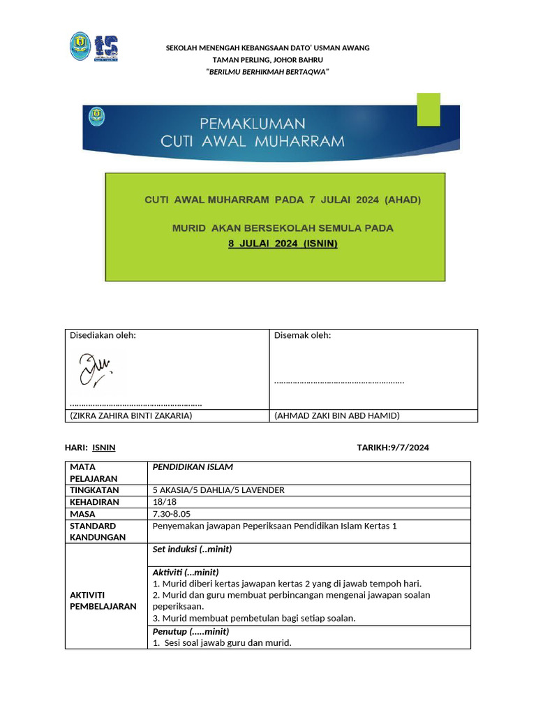 Minggu 17 (8 Julai - 11 Julai 2024) | PDF
