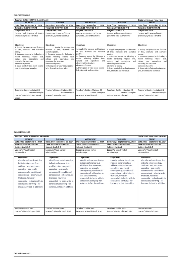 DAILY-LESSON-LOG-1 WEEK 6 For Merge (AutoRecovered) - For Merge | PDF ...