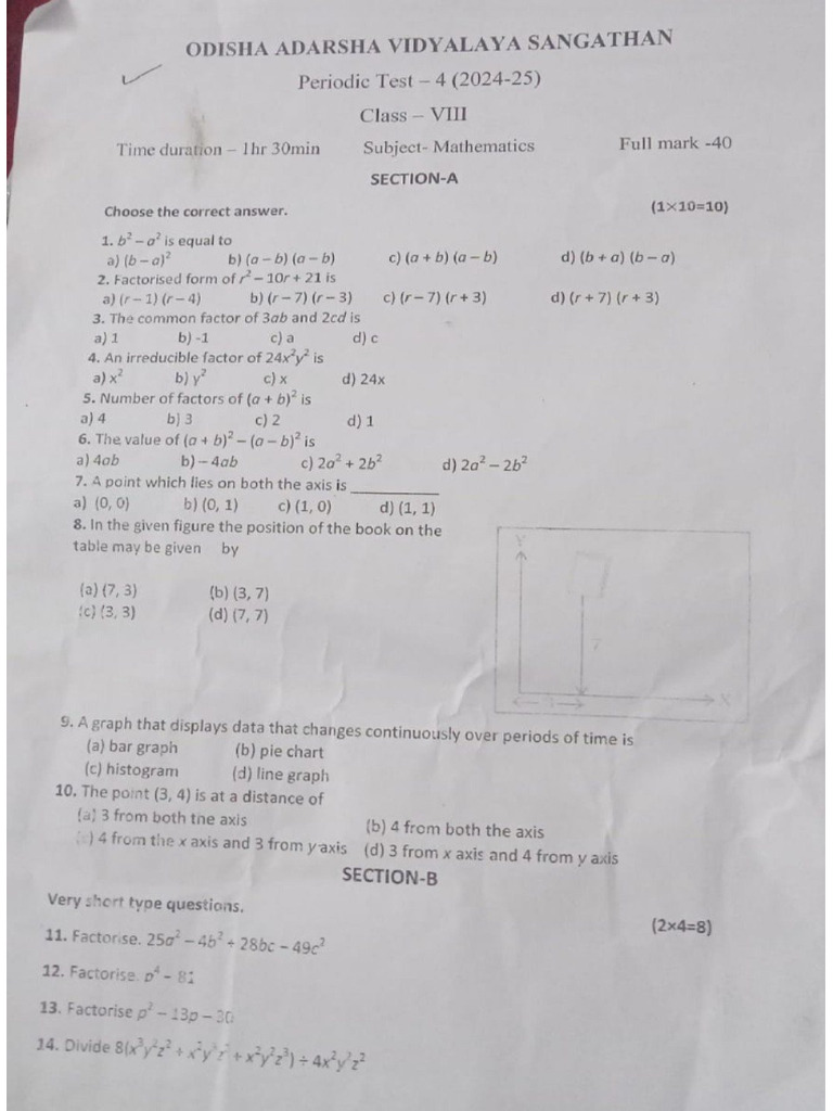 PT 4, cl.8, Math, 24 25Q | PDF