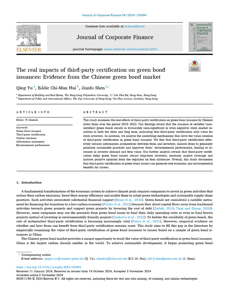 1 s2.0 S0929119924001561 Main | PDF | Bonds (Finance) | Securitization