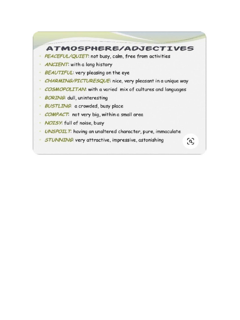 Adjectives Atmosphere 1 | PDF