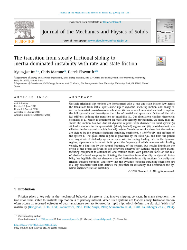 [Im_2019]_The transition from steady frictional sliding to inertia-dominated instability with ...