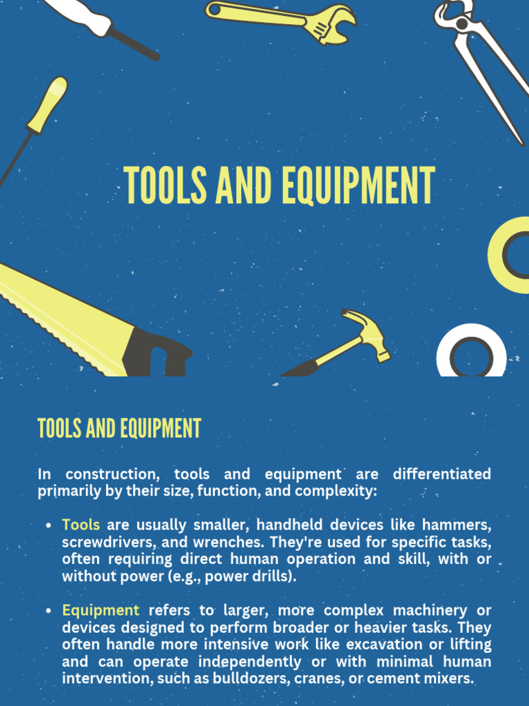 CE337 TOPIC 5 - Tools and Equipment | PDF | Abrasive | Tools