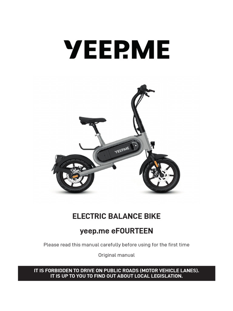 Yeep - Me Fourteen UserManual | PDF | Brake | Battery Charger