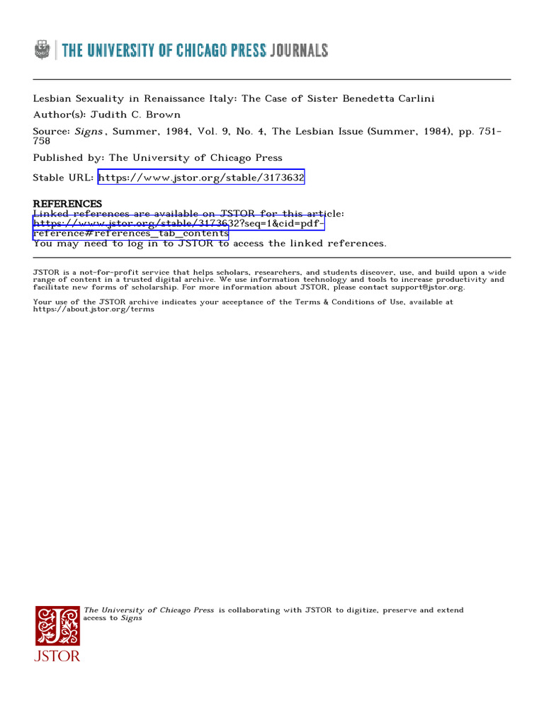 Lesbian Sexuality in Renaissance Italy | PDF | Lesbian | Homosexuality
