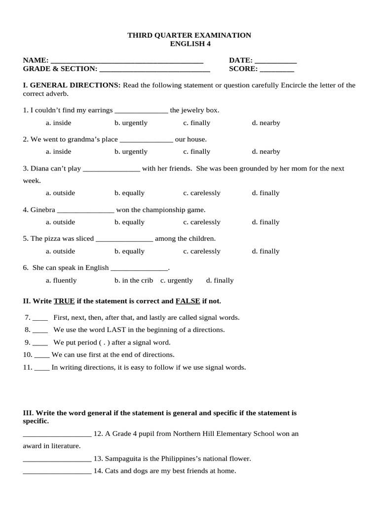 ENGLISH exam | PDF