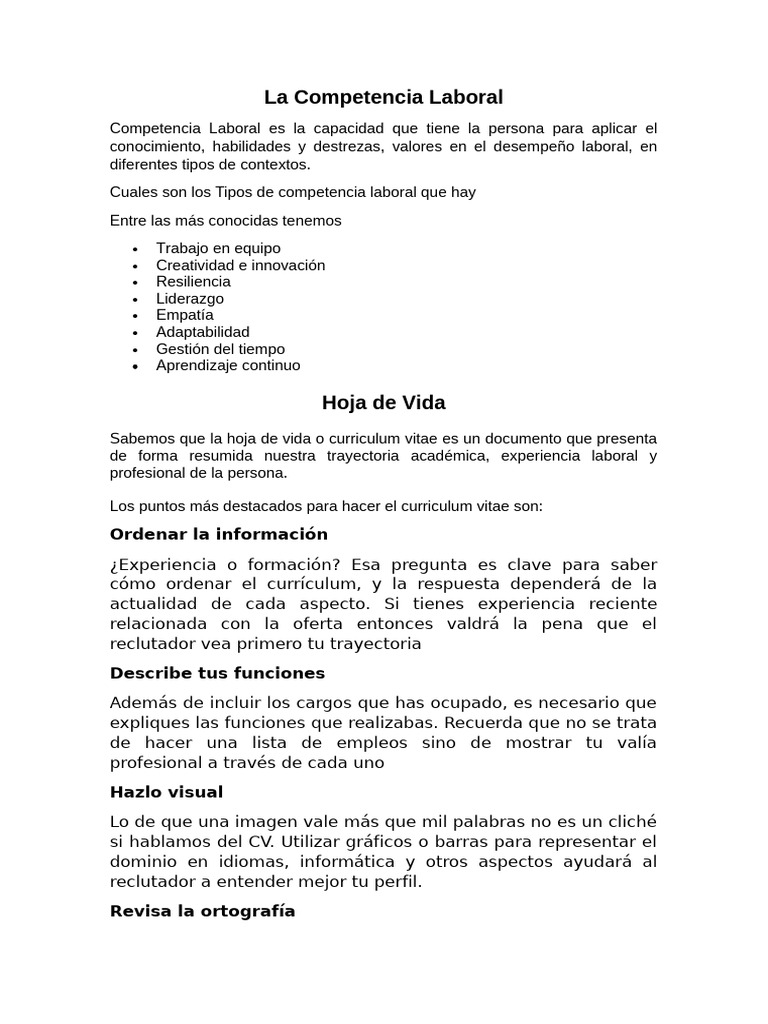 Informe Del Trabajo | PDF