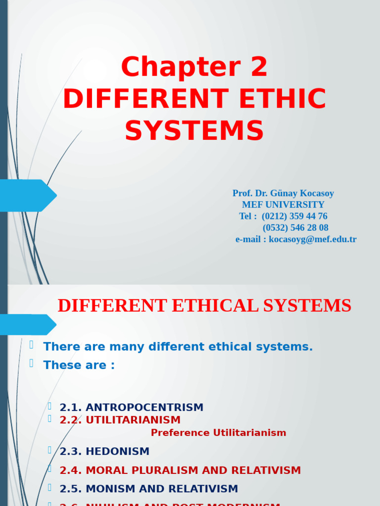+different Ethical Systems | PDF | Utilitarianism | Hedonism