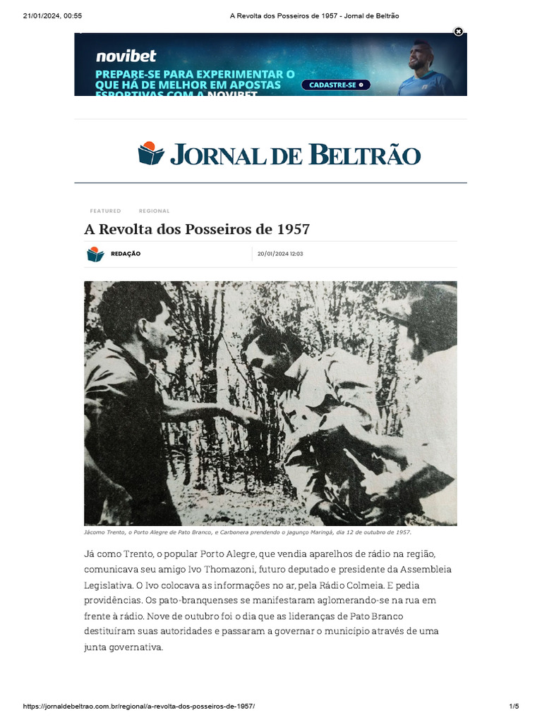 Revolta dos Posseiros de 1957: Sudoeste PR | PDF