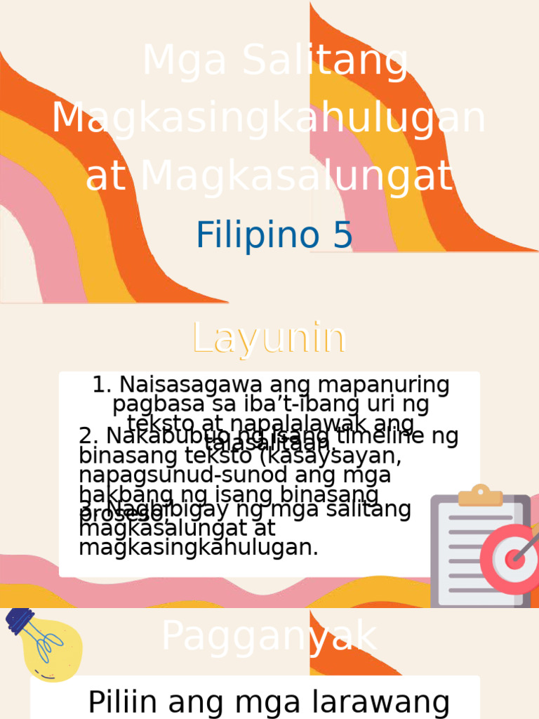 Magkasingkahulugan at Magkasalungat CO3 | PDF