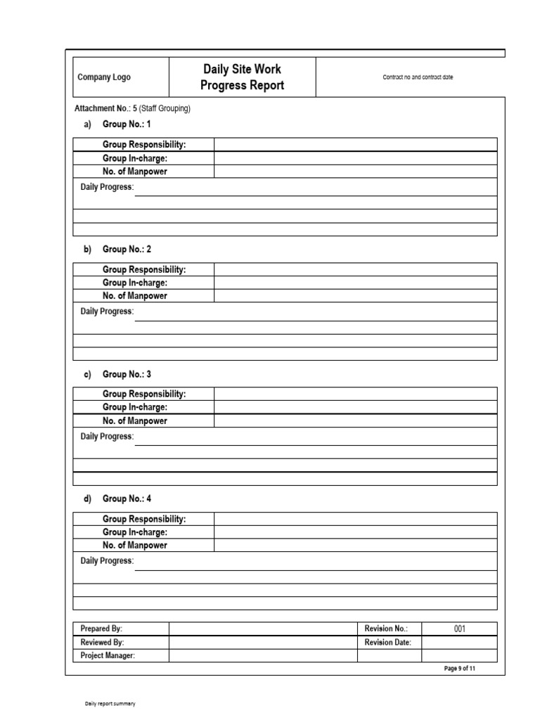 Staff Grouping DPR Template | PDF
