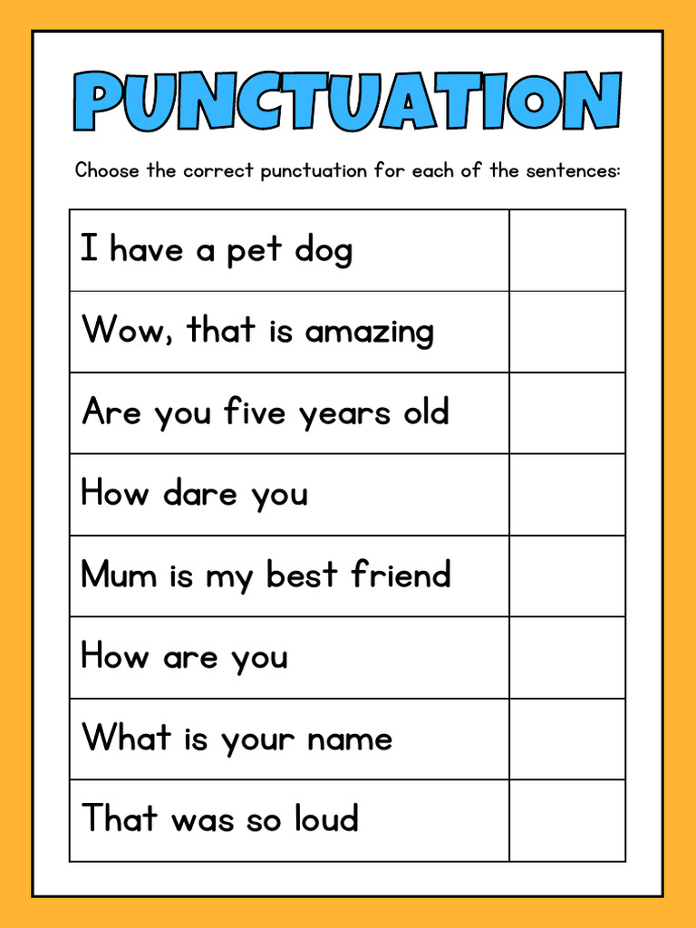 Punctuation English Worksheet | PDF