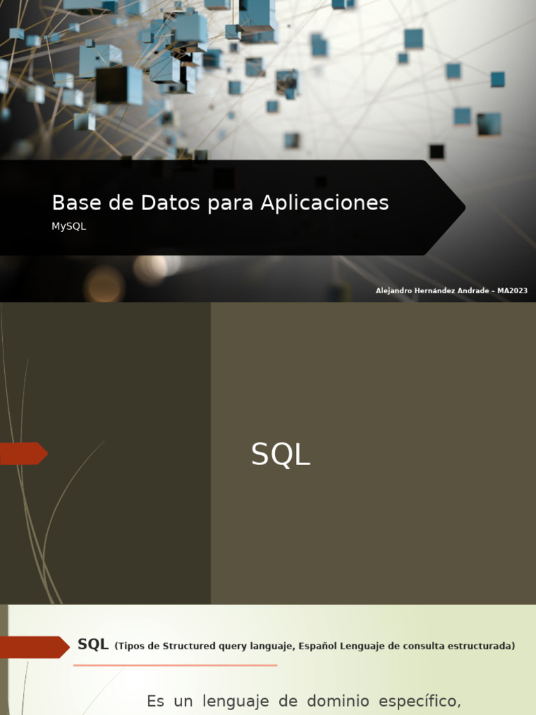 0.2 Base - de - Datos para Aplicaciones | PDF | SQL | Bases de datos