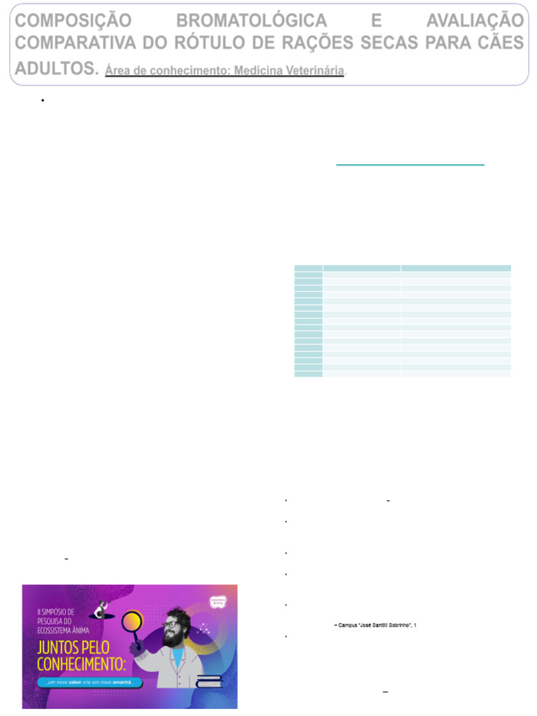 Trabalho IC | PDF | Animais e seres humanos