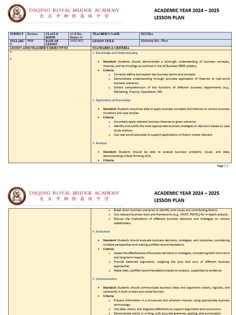 Marketing Mix: Distribution Channels | PDF | Theory | Lesson Plan