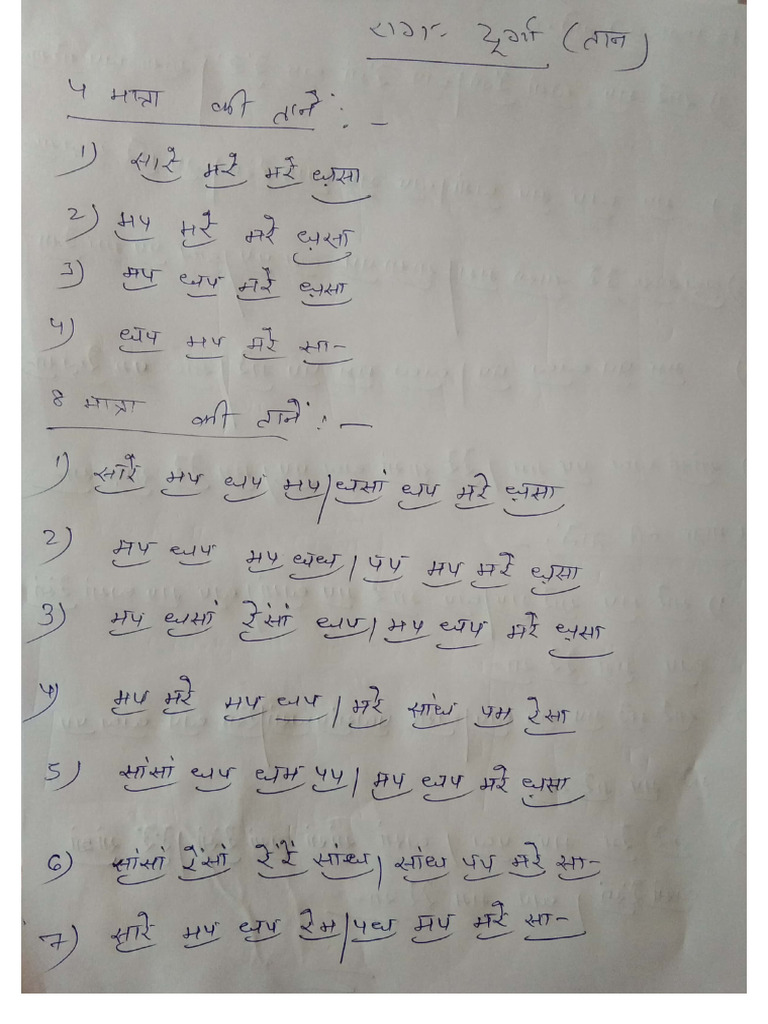 B.a.2 (Raga Durga Ki Taane) by Dr.R.K.jha | PDF