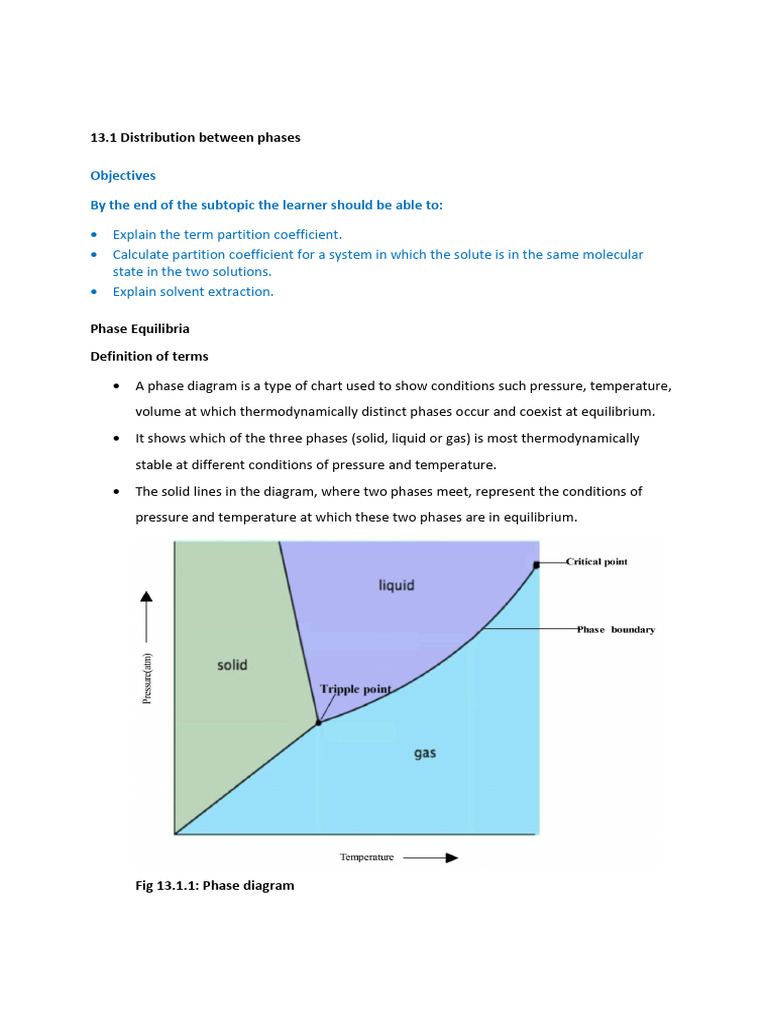 U6 13.1 Phase Equilibrium Distrubution Between Phases | PDF | Phase ...