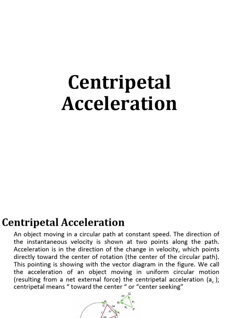 Centripetal Acceleration | PDF