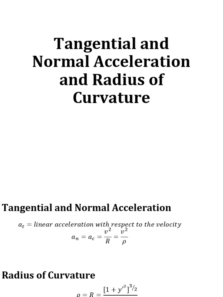 Tangential and Normal Acceleration | PDF