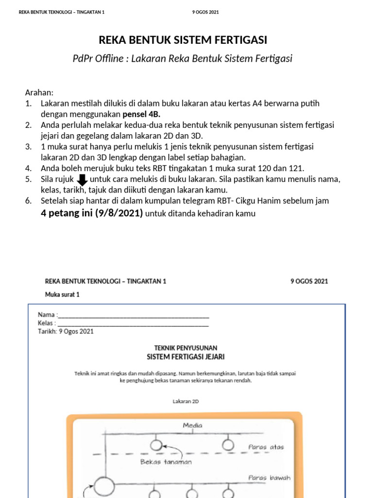 Reka Sistem Fertigasi - Lakaran | PDF