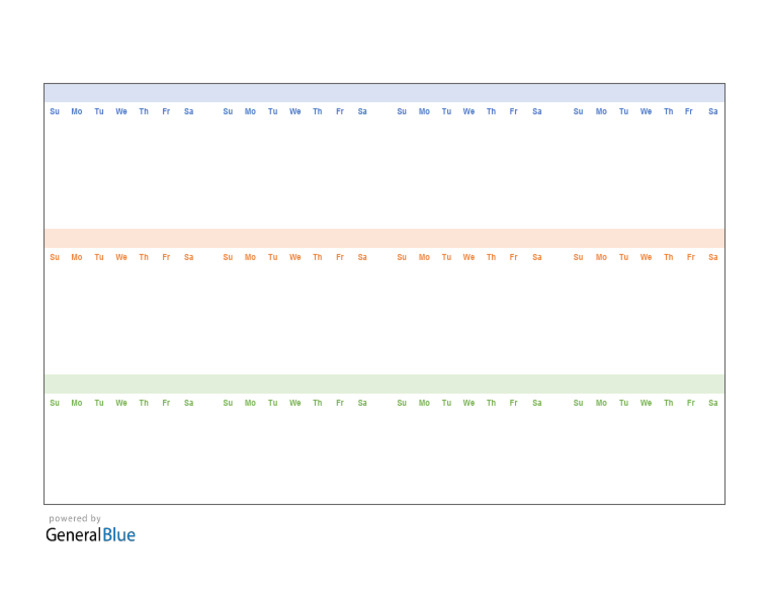 2021 Multi Colored Calendar Sunday Start | PDF