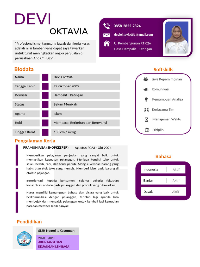 CV Indonesia 1 | PDF